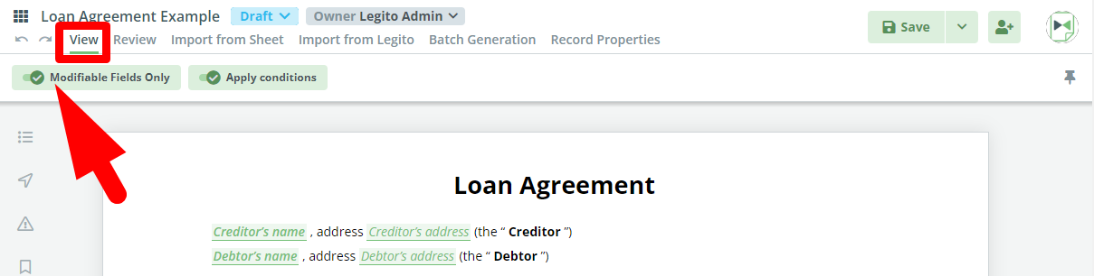 Document View Options | Legito