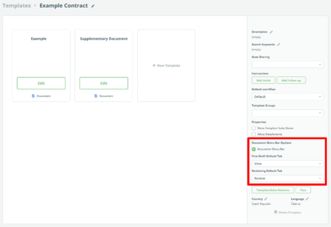 Document Menu Bar Options | Legito