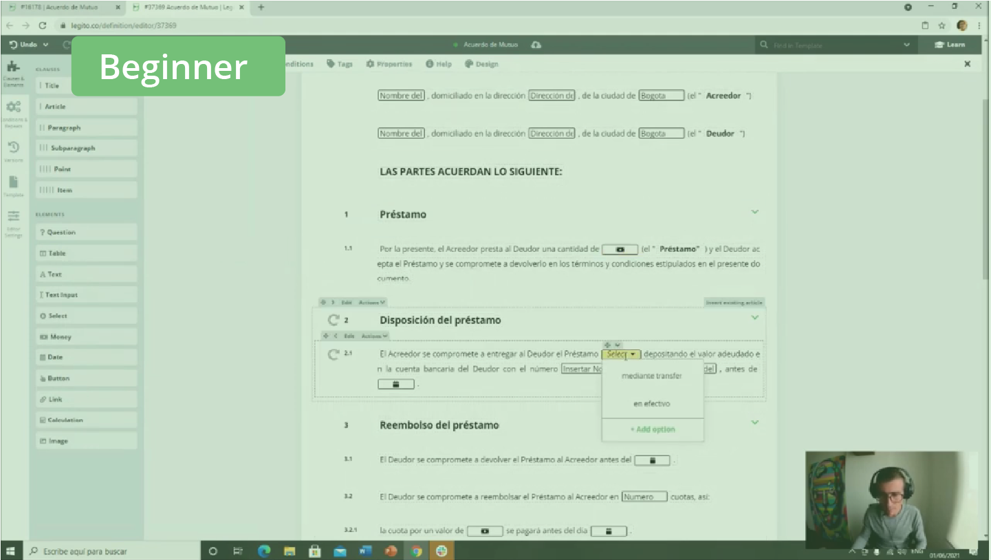 Webinar: Document Automation and Legito's Template Editor (in Spanish only) | Legito